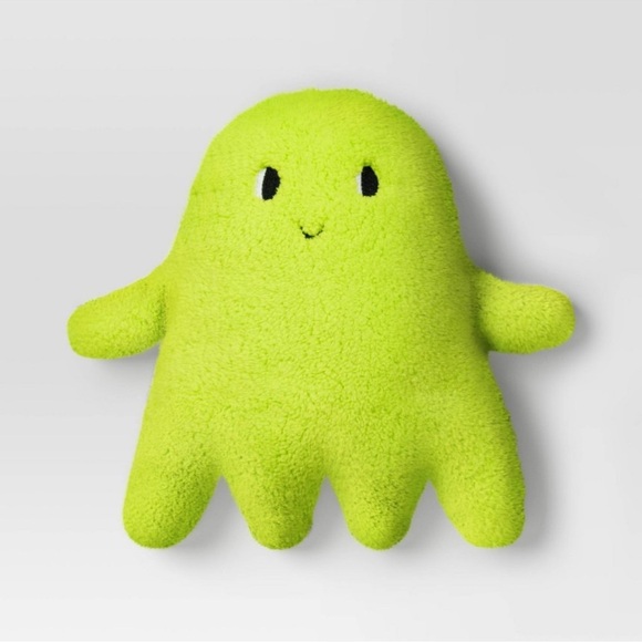 Hyde & EEK! | Holiday | Ghost Shaped Faux Shearling Neon Green Pillow ...